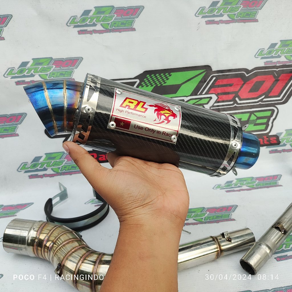 Redleo CARBON Red leo exhaust racing open for ex5 wave 100 wave 110 ...