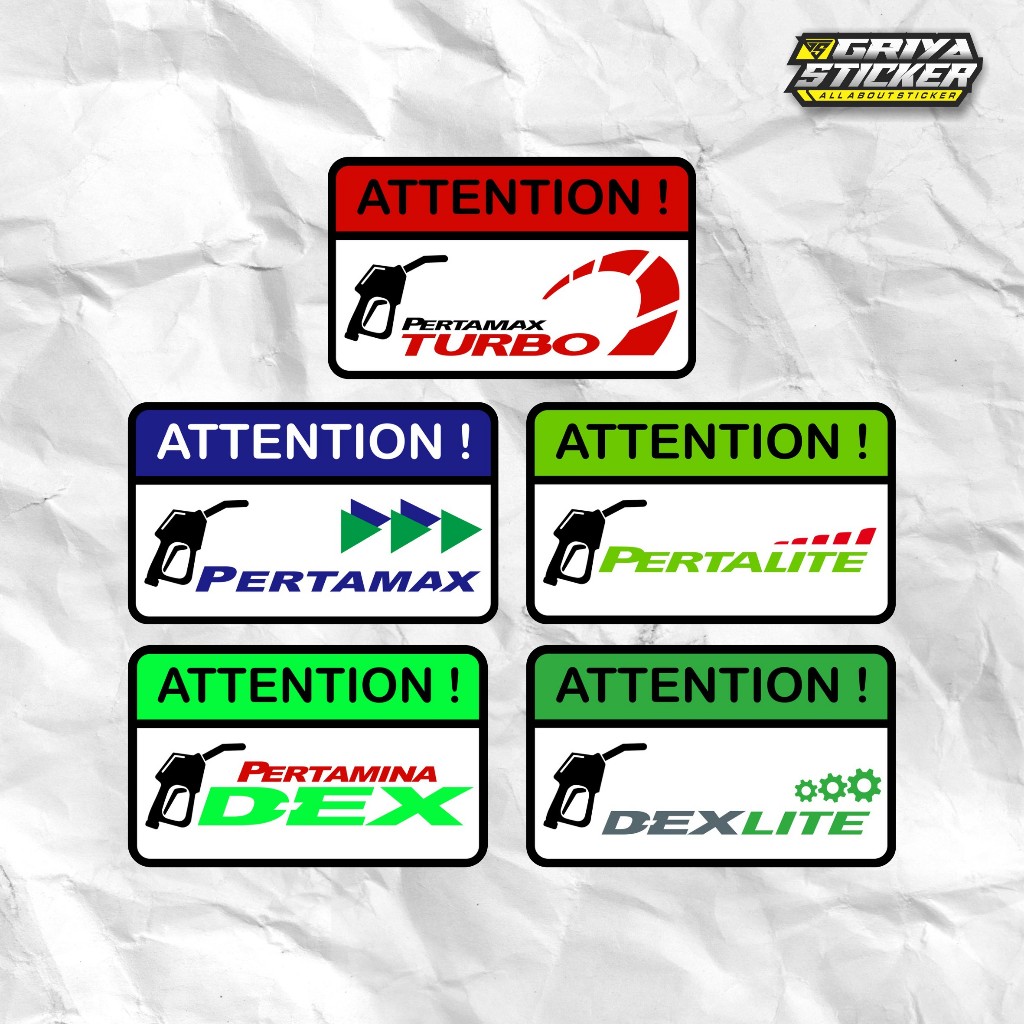Sticker Attention Sticker Warning PERTAMAX PERTLITE PERTAMINA DEX ...