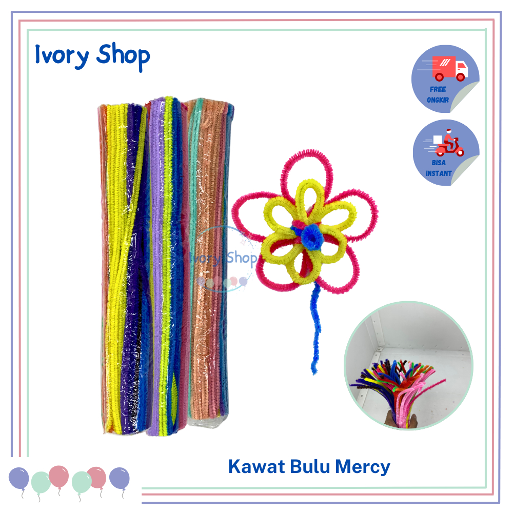 Pipe Cleaner Flower Art Craft DIY Mercy Feather Wire Mix Color 97-100 ...