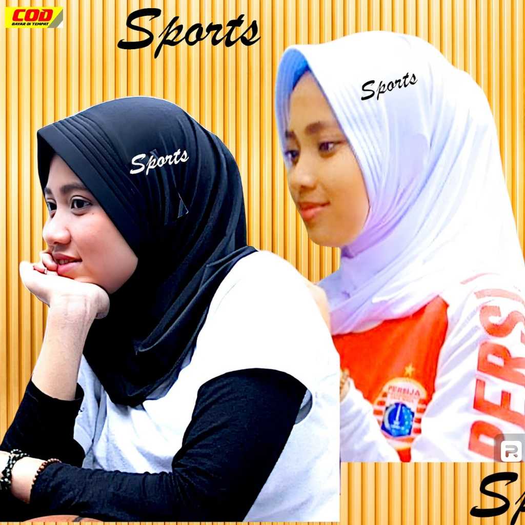 Bergo sport pad Line jilbab hijab sport hijab sport Veil sport voly ...