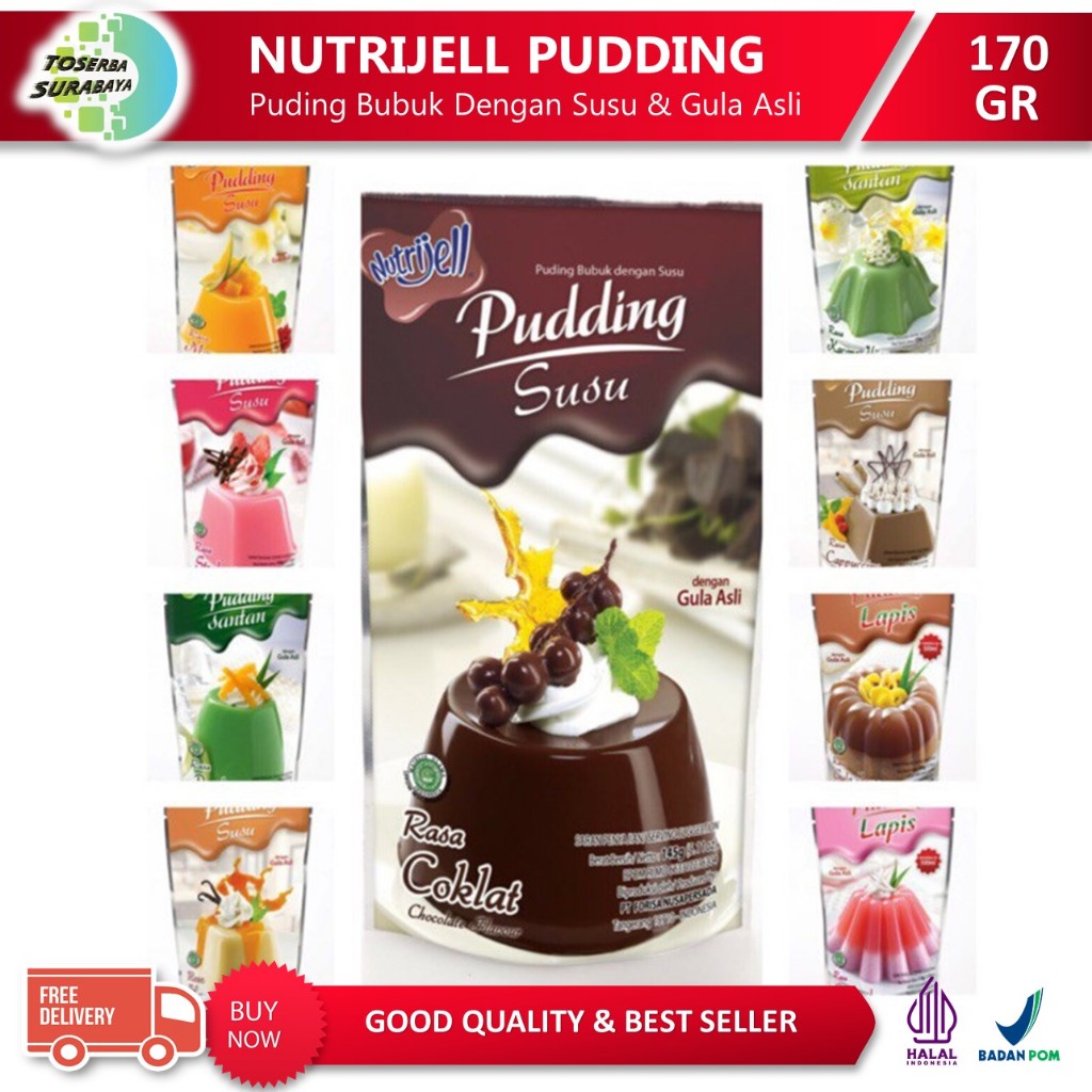 Nutrijell Pudding Milk Powder Various Flavors / Nutrijel Milk Pudding ...