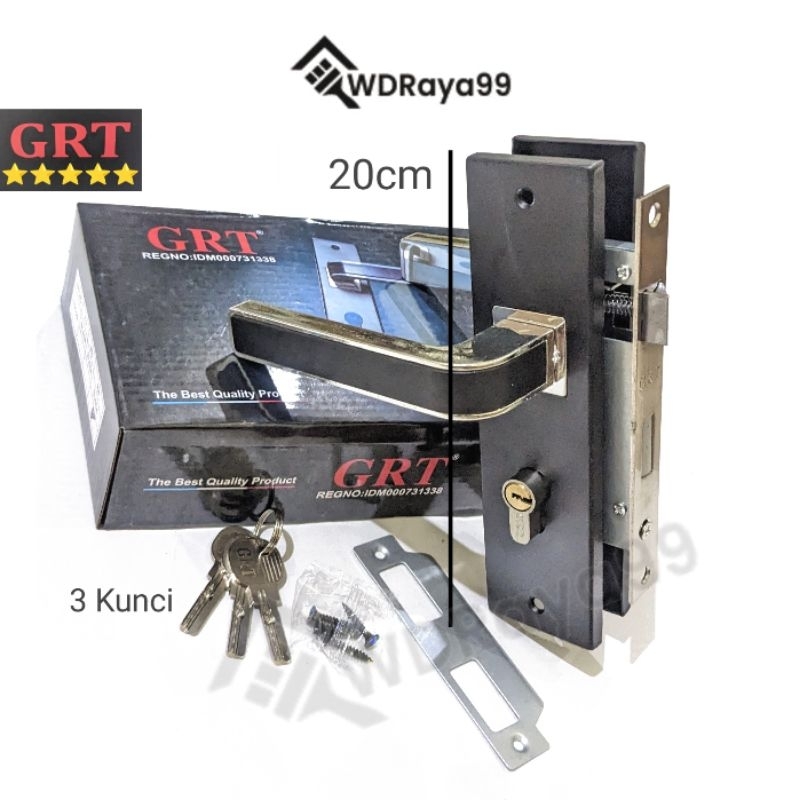 HITAM Black Door Handles Home Door Handles Complete Set Size Aigo Door ...