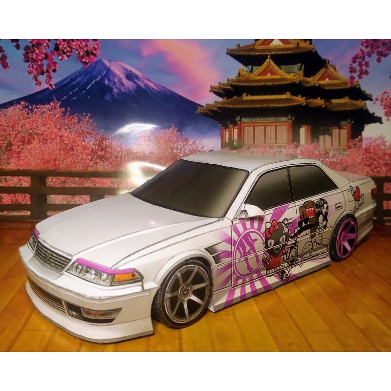 Toyota mark X JDM car papercraft pattern sheet 1:24 scale (OP-Ac1 ...
