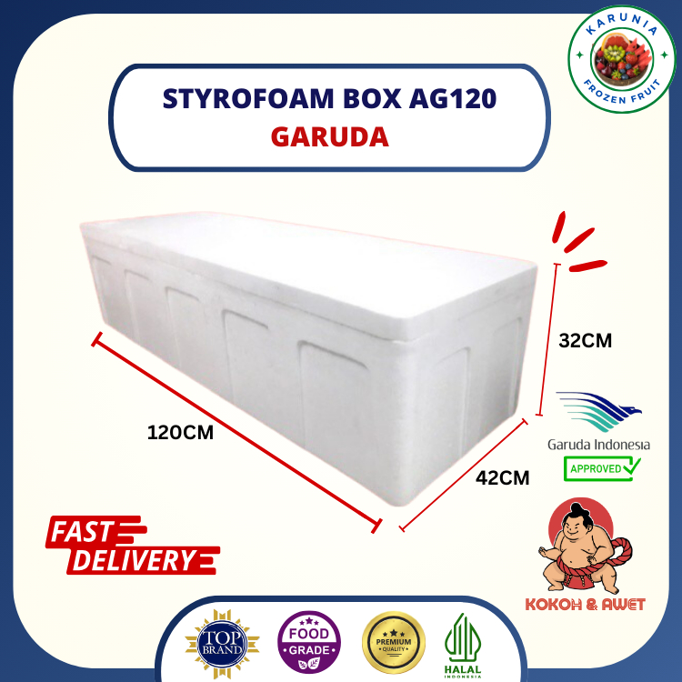 Styrofoam Box AG 120 GARUDA UK 120x40x32/ Styrofoam Fish Box 50 KG | Shopee Malaysia