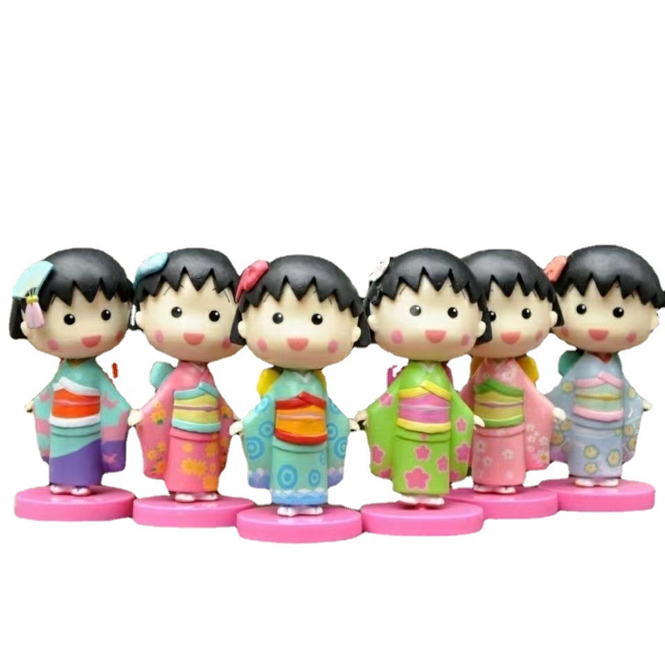 Chibi Maruko-chan Figure Set 6Pc Size 8cm Topper Chibi Maruko-chan ...