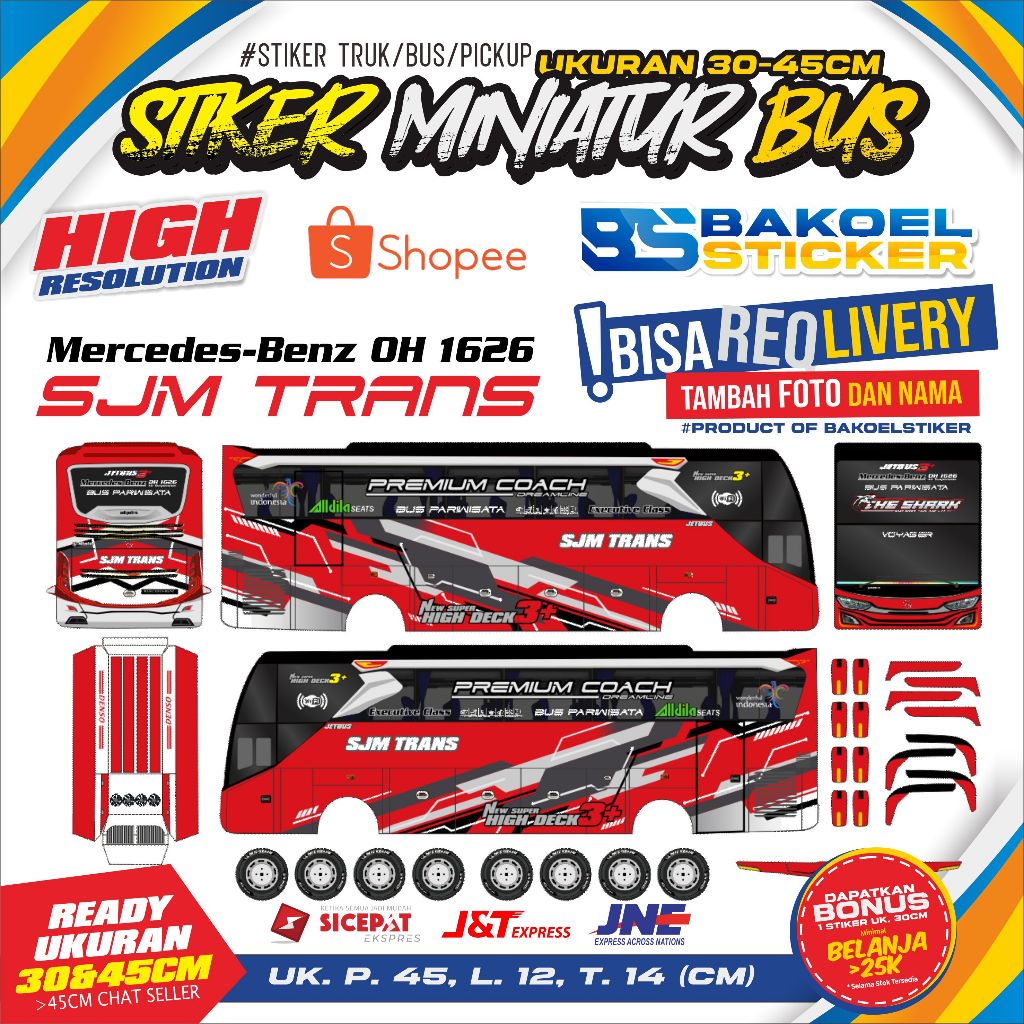 Miniature BUS SJM TRANS UK STICKERS. 30-45cm | Shopee Malaysia