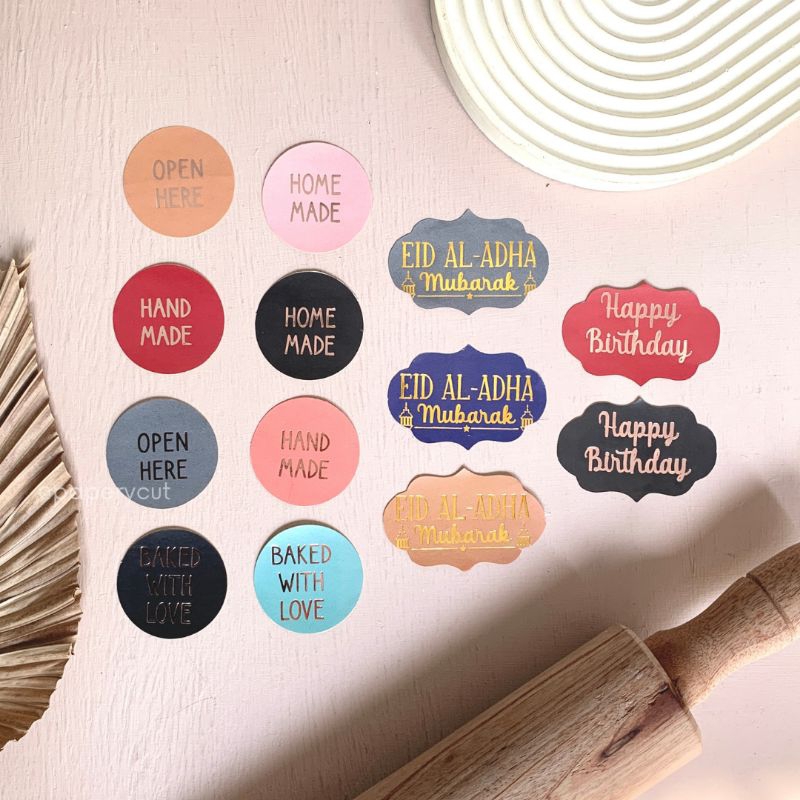 Homemade open here handmade baked seal Label Sticker with love Diameter ...