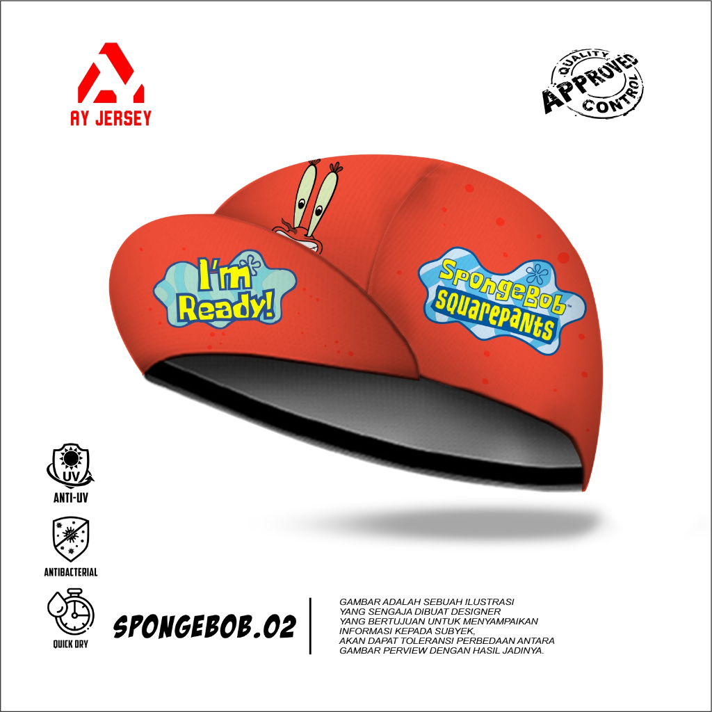 Spongebob BIKE HAT | Cycling CAP | Fullprinting | Shopee Malaysia