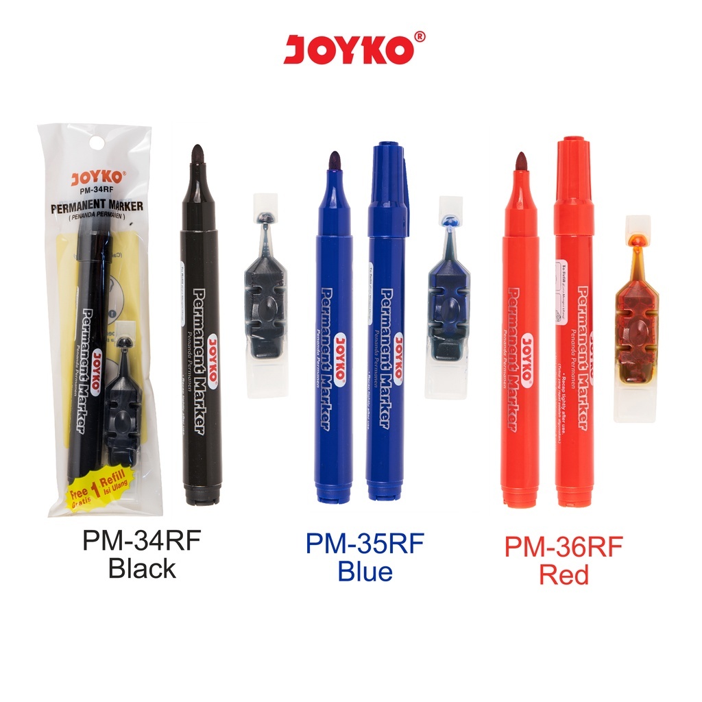 Joyko Permanent Marker Permanent Marker Round Tip Free Refill (1 ...