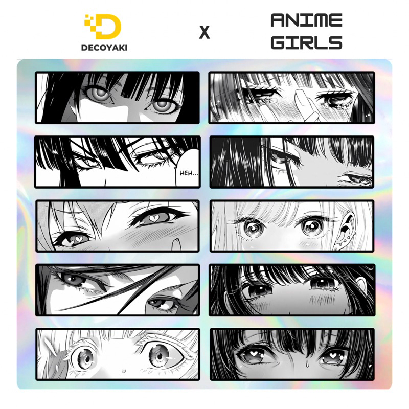 MATA Anime Eyes Holographic Slap Sticker, Anime Eyes Hologram Sticker ...