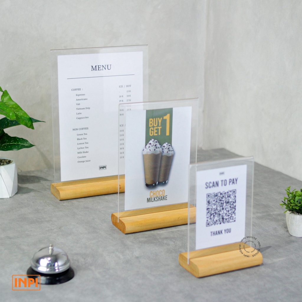 KAYU Acrylic Wooden Menu Display Stand - INPI House | Shopee Malaysia