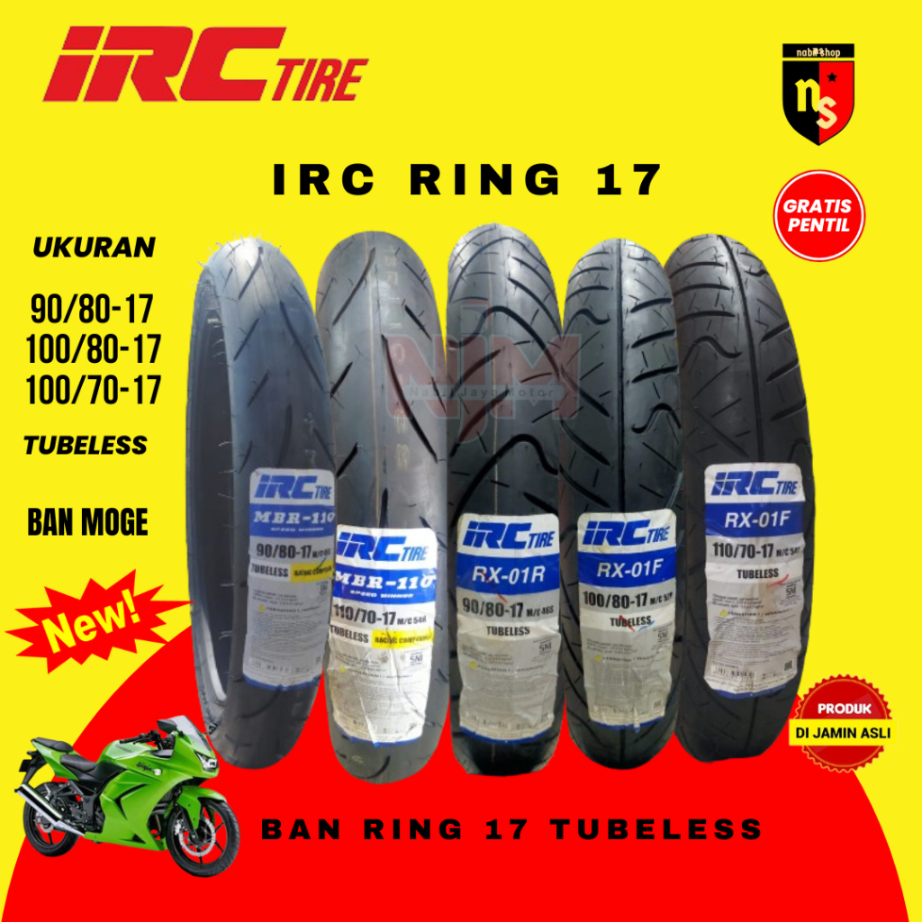 Tire IRC MBR-110 RING 17 90/80 TUBELESS Free Valve | Shopee Malaysia