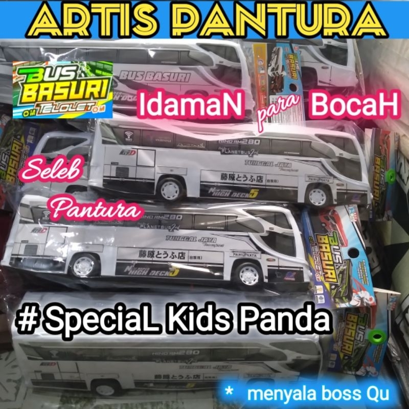 Kids Toys Telolet Bus Viral special Kids Panda full Lights+Basuri Sound ...