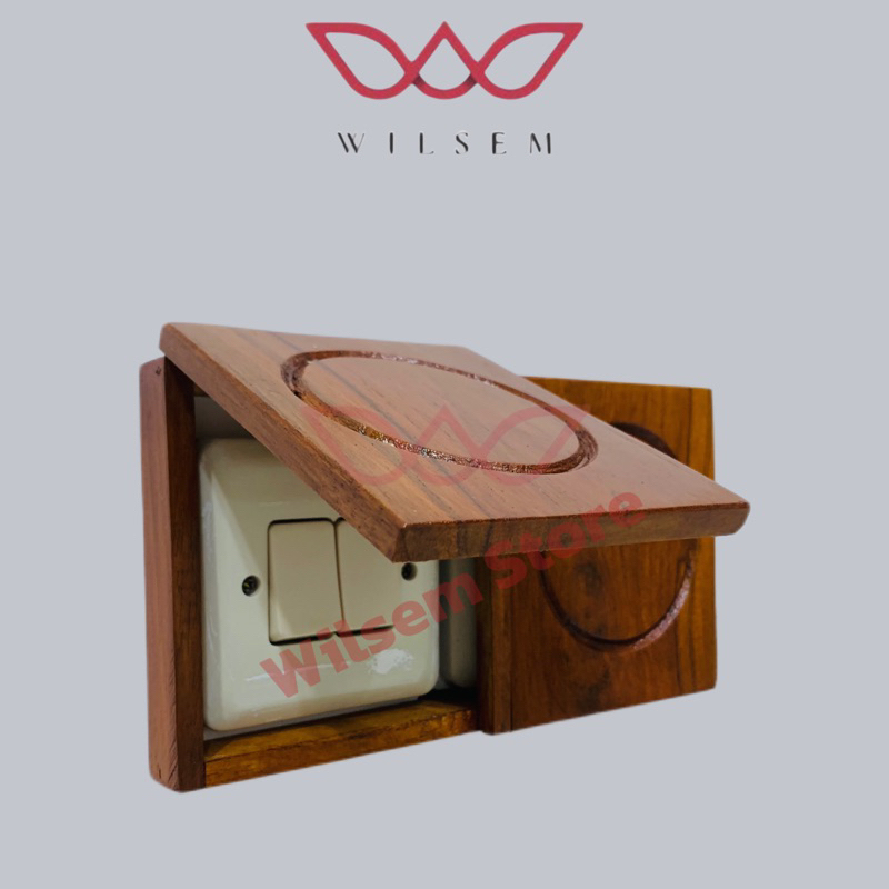 KAYU 100% Teak Wood Switch Frame/100% Genuine Teak Wood Light Switch ...