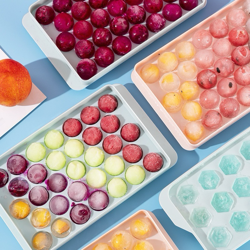 Ice JELLY BALL ICE CUBES ROUND PUDDING FRUIT MOLD 33 HOLES ROUND ICE ...