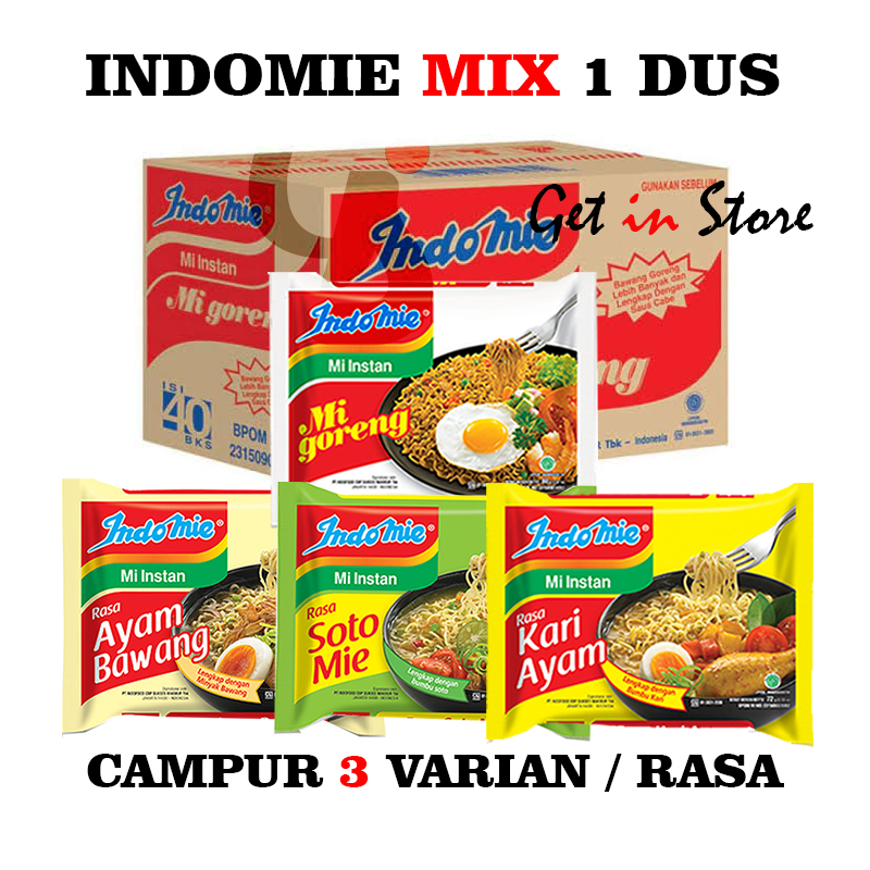 Indomie Mix 1 Box Of Instant Noodles 3 Flavor Variants 40pcs | Shopee ...
