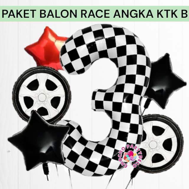 Package Of Balloon RACE CAR Numbers Box B/Hotwheels Racing CAR Birthday ...