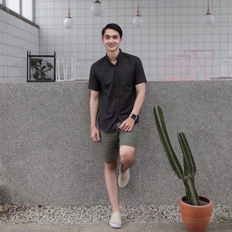 KEMEJA Men's Formal Short Sleeve Plain Shirts - Men's Casual Shirts ...