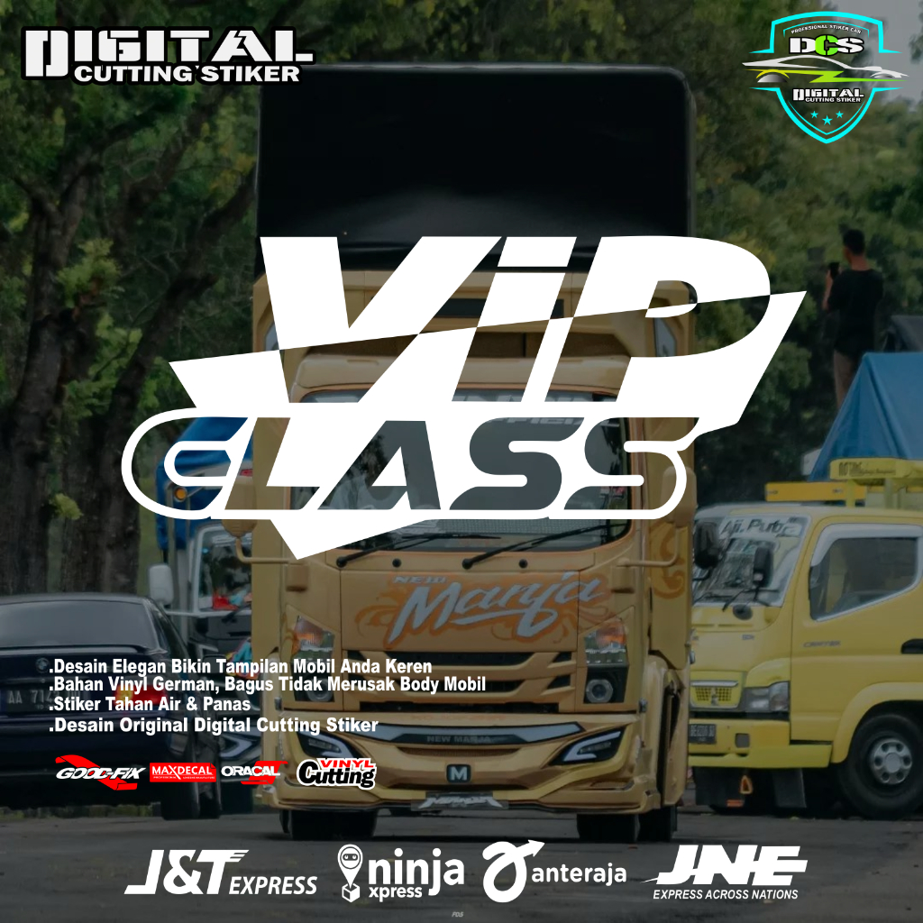 Vip class cutting truck words stickers, variations of pickup truck ...