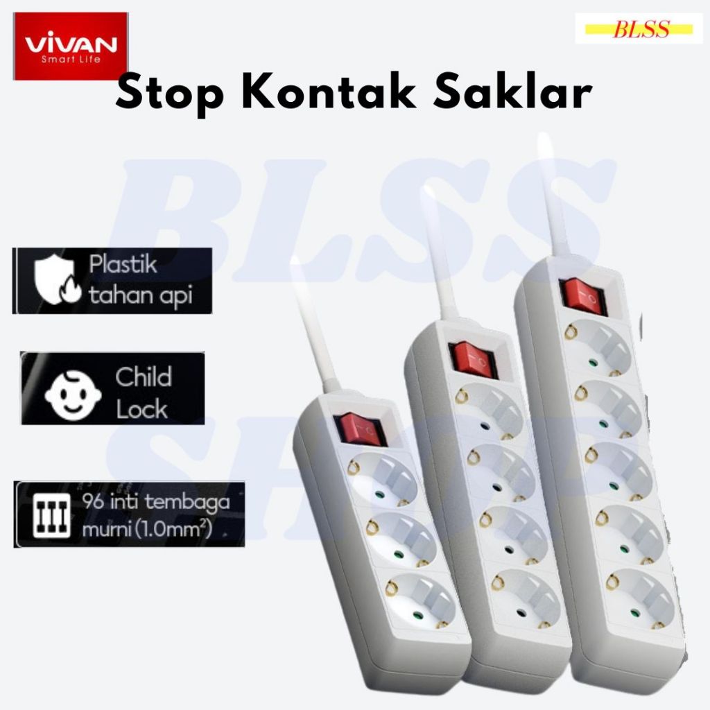 Vivan Safety Socket Electrical Plug Socket Fireproof Pure Copper Core ...