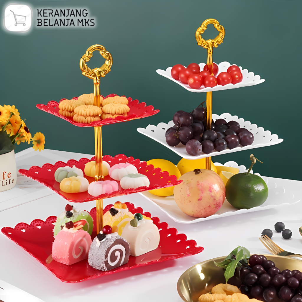 3 Tier Cake Plate Fruit Cake Rack Detachable Cake Stand Display ...