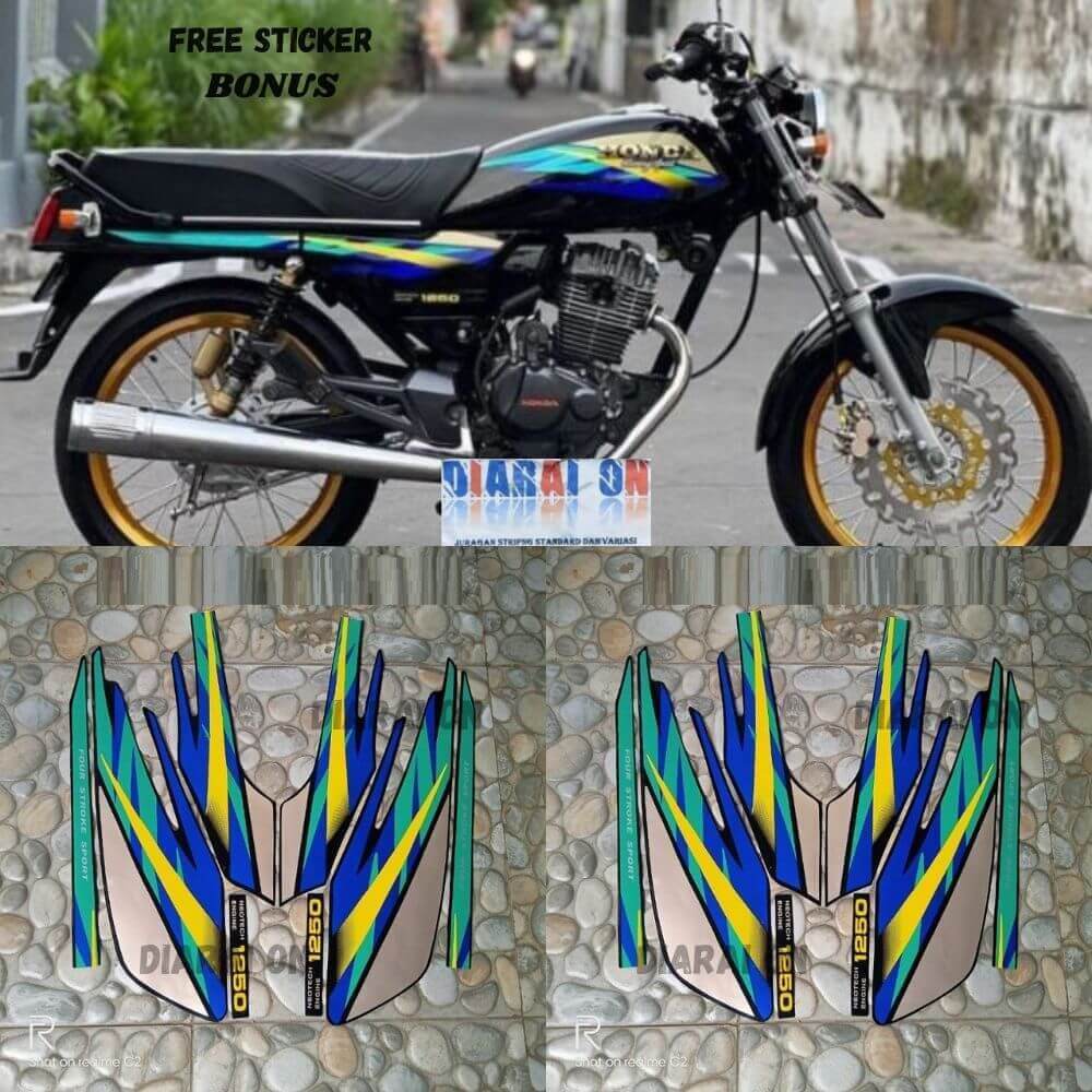 HIJAU Striping Sticker Honda GL Max 1997 1998 1999 Green - GL Max 97 98 ...