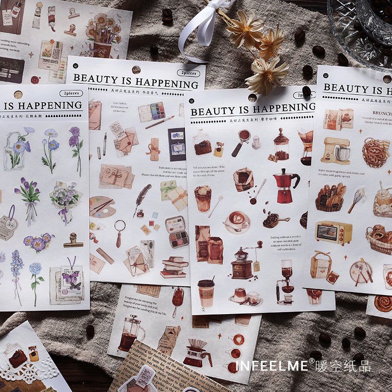 [B689] Infeel.me Japanese Paper Stickers Good Things Happen Flower And ...