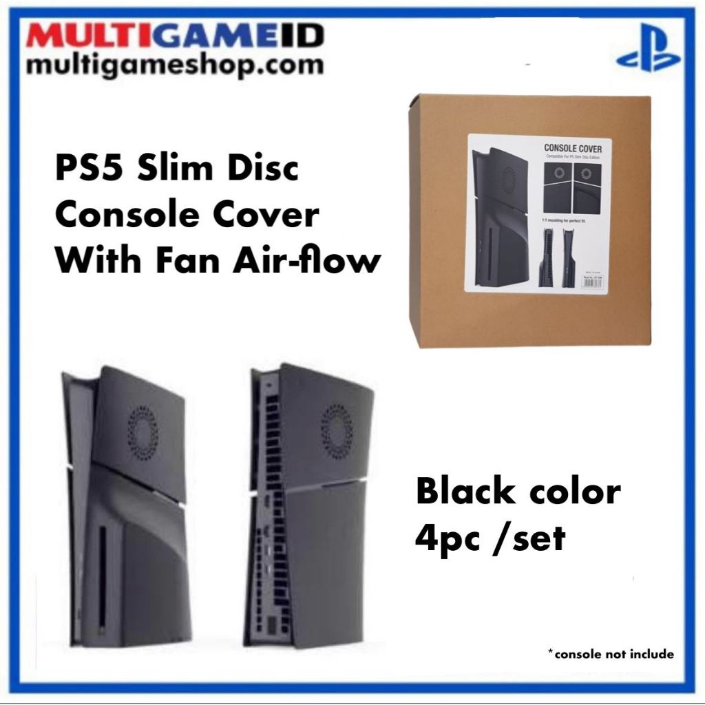 PS5 Slim Disc Console Cover with Fan Air-flow (Black) | Shopee Malaysia