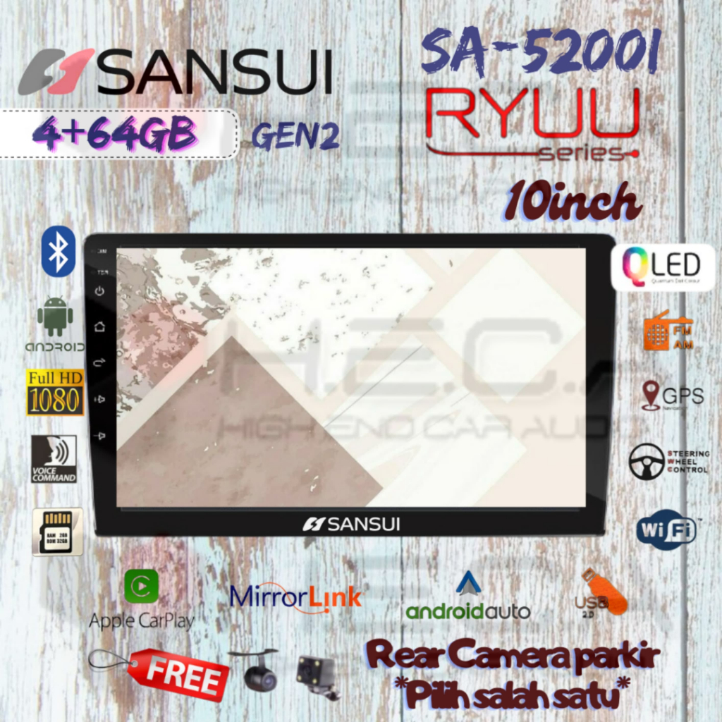 Sansui RYUU QLED Gen2 4/64gb Android G2 10" Inch SA-5200I Head Unit ...