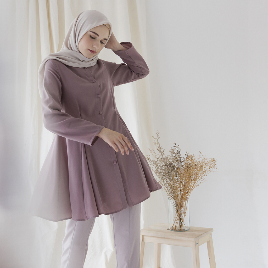Wiyana by Aska Label - Basic Muslim Women's Blouse Full Buttons in ...