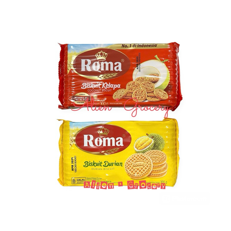 Roma Coconut Biscuits Coconut Durian 300gr | Shopee Malaysia