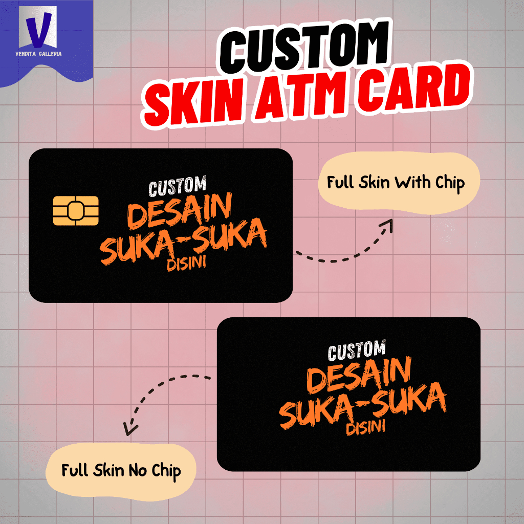 Garskin Card Sticker - CUSTOM DESIGN - Atm Card Skin - Laminating ...