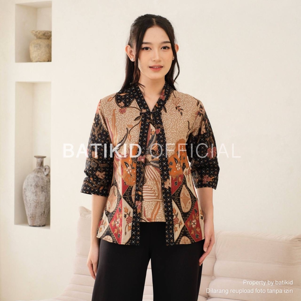 KATUN HITAM Batikid - Women's Batik Top [Cotton Material] - Black ...