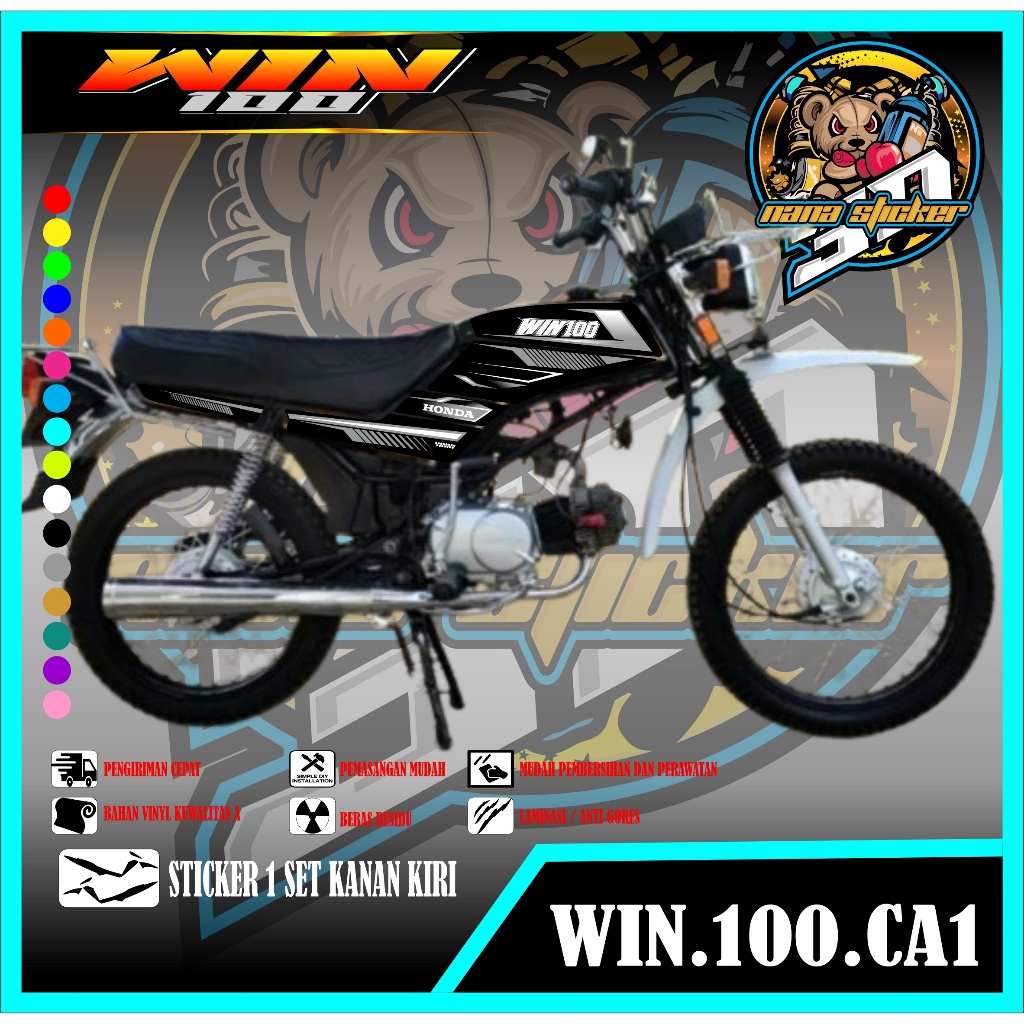 Honda WIN 100 Striping Sticker Variations HONDA WIN 100 motorbike body ...