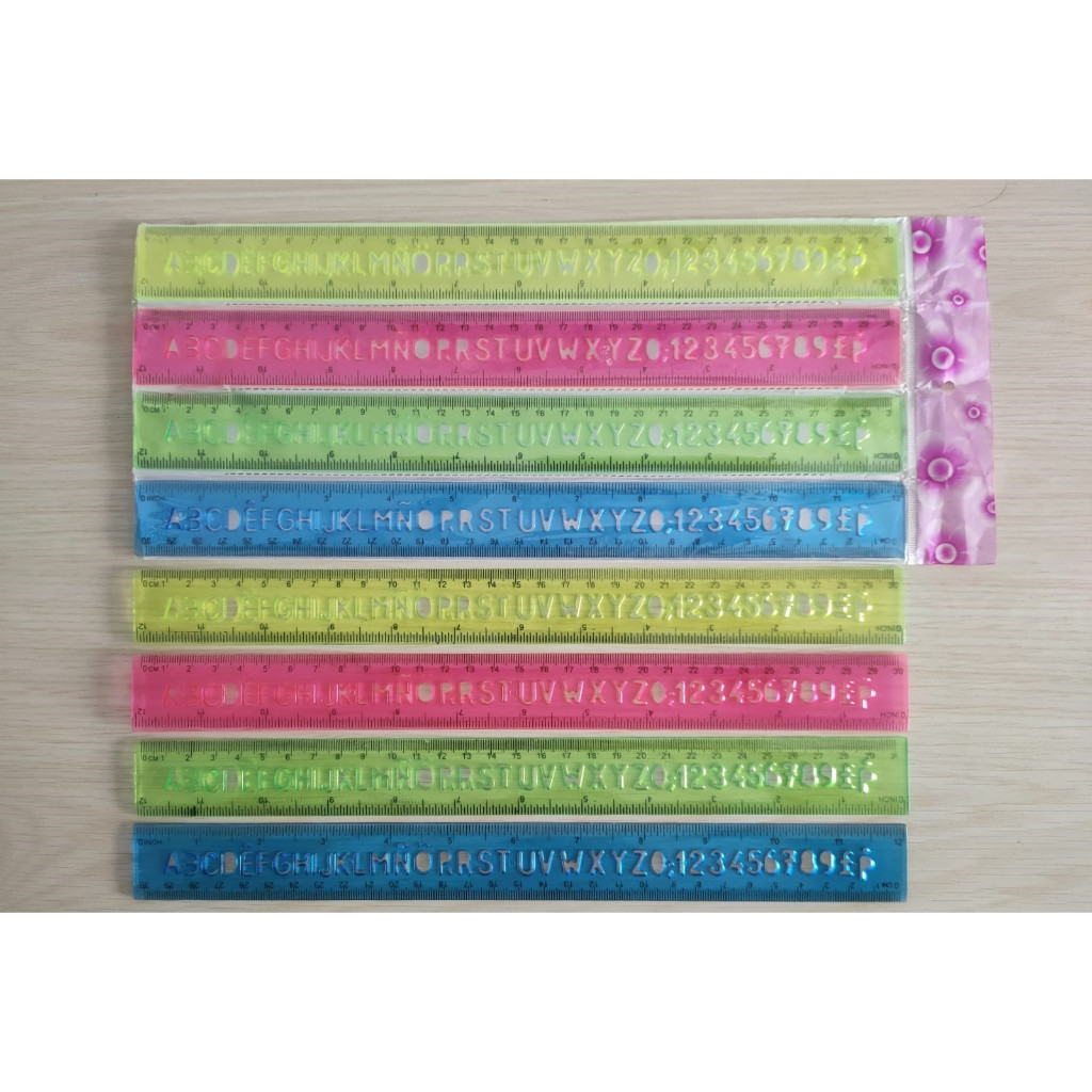 Ruler / Line 30cm Alphabet ABC Number 123 (4pc) | Shopee Malaysia