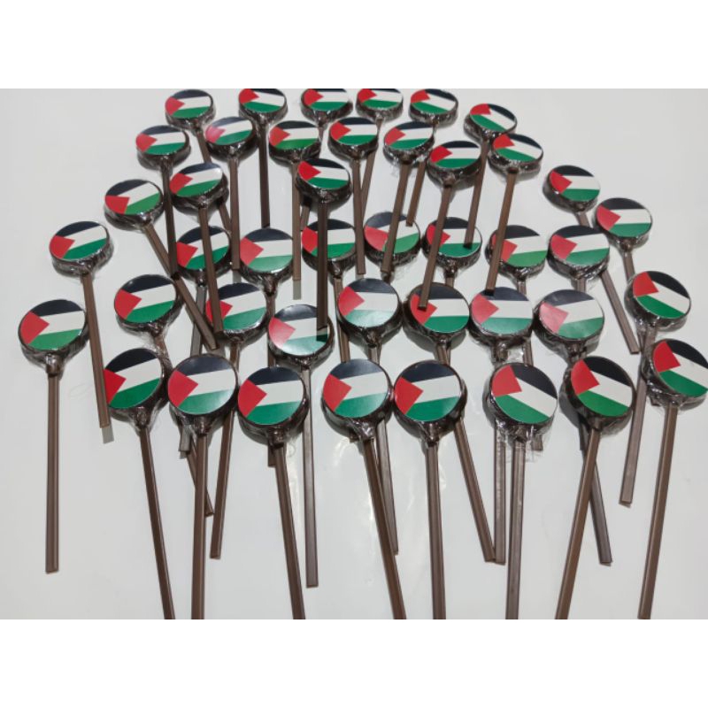 MERAH 100 pcs Red and White Palestine Chocolate stick Candy birthday ...