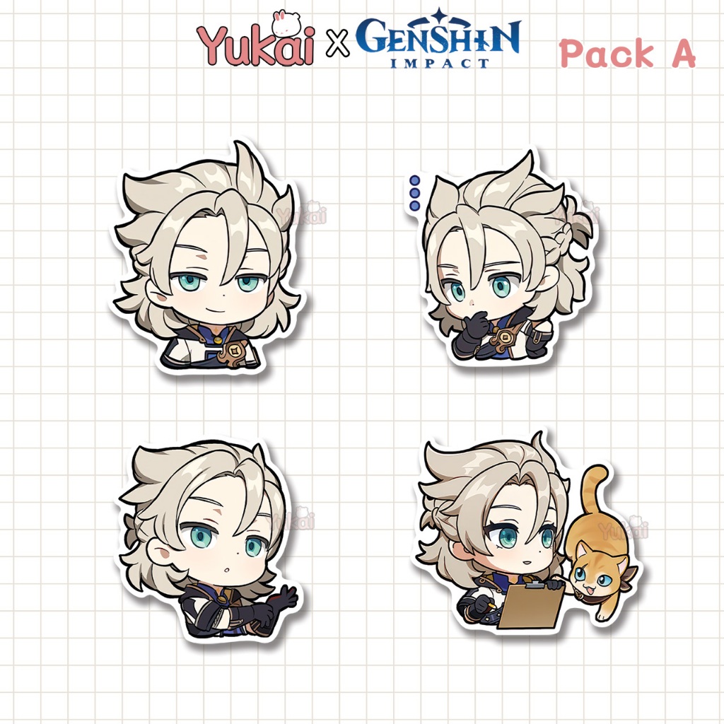 Albedo Genshin Impact Premium Pack Stickers, Waterproof Anime Stickers ...