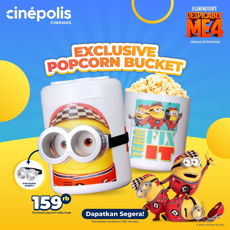 Despicable Me 4 Popcorn Bucket Official Cinemapolis Merchandise ...