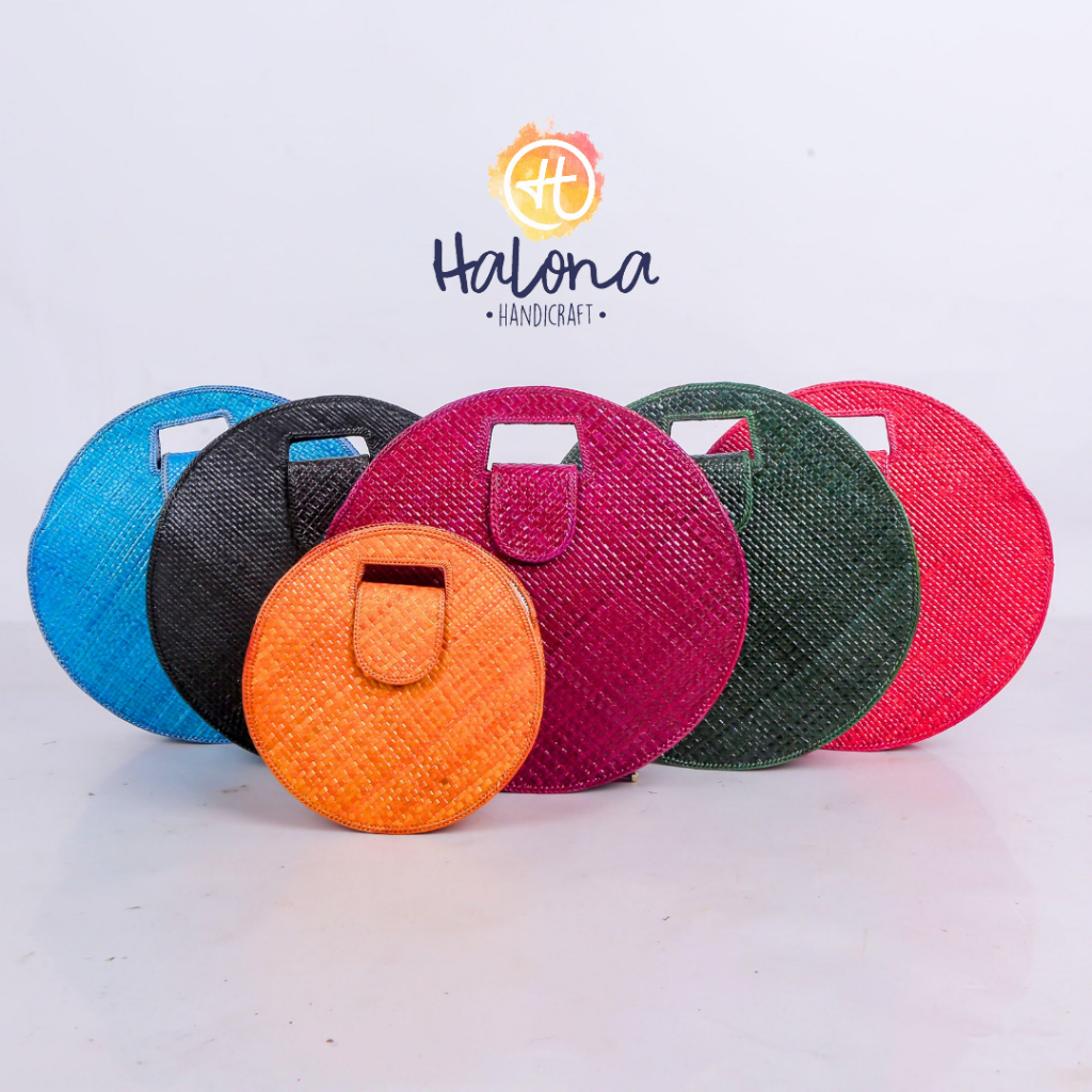Women's handbag Hobo Pandan Woven Craft Round Round Handmade | Shopee ...