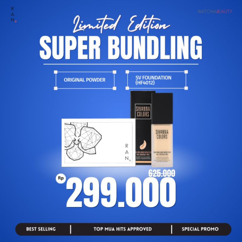 Ran SUPER BUNDLING Powder R33+SIVANNA FOUNDATION HF4012 LIMITED EDITION ...