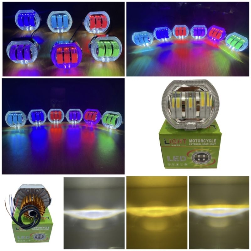 MATA Projie Headlamp 3 Eyes 8D 2.5 Inch 40 Watt 5 Cable Light Maker ...