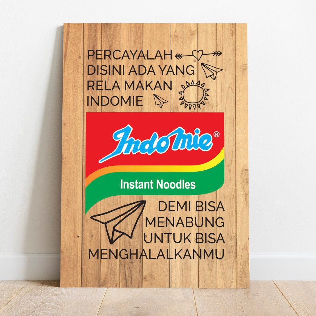 KAYU Indomie Poster Willing To Save To Make You Halal MDF Wood | Shopee ...