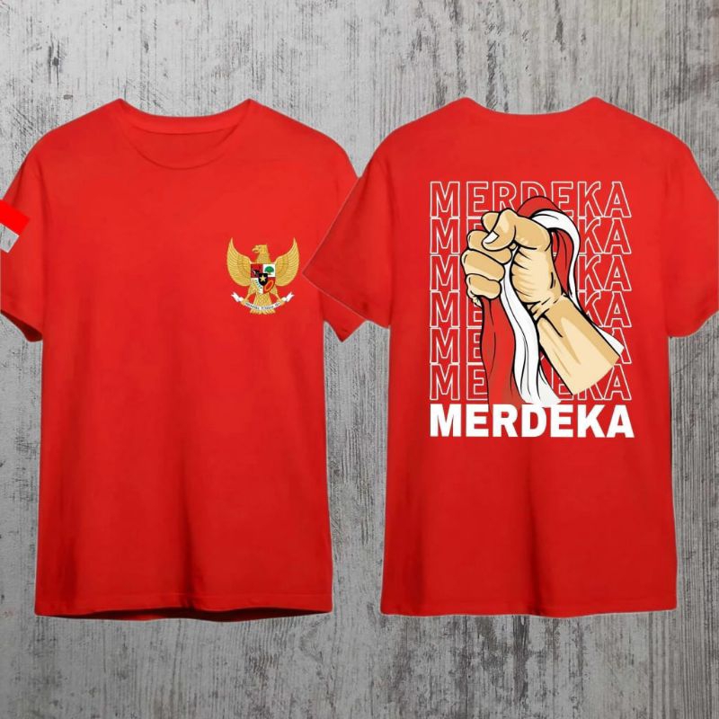 MERAH PUTIH Red And White T-Shirt Short Sleeve 79th Anniversary Of The ...