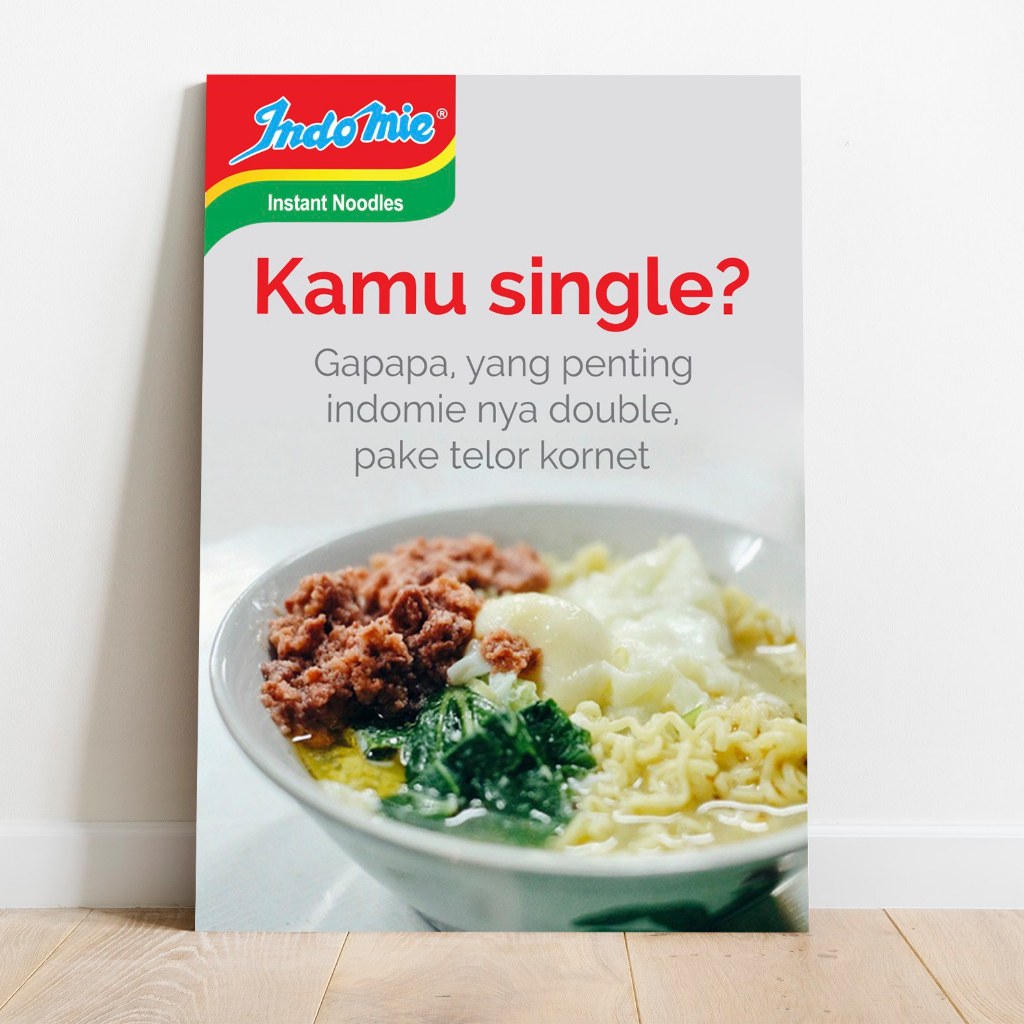 Poster Indomie Kamu Single Double Eggs Boiled Corned Fried Warkop MDF ...