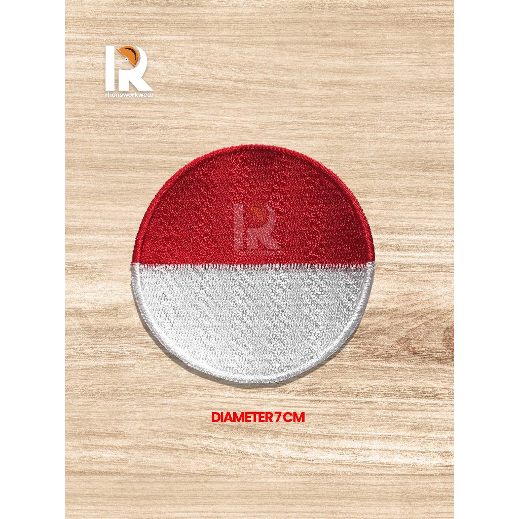 Round Indonesian Flag LOGO BORDER, Embroidered Emblem/ patch ...