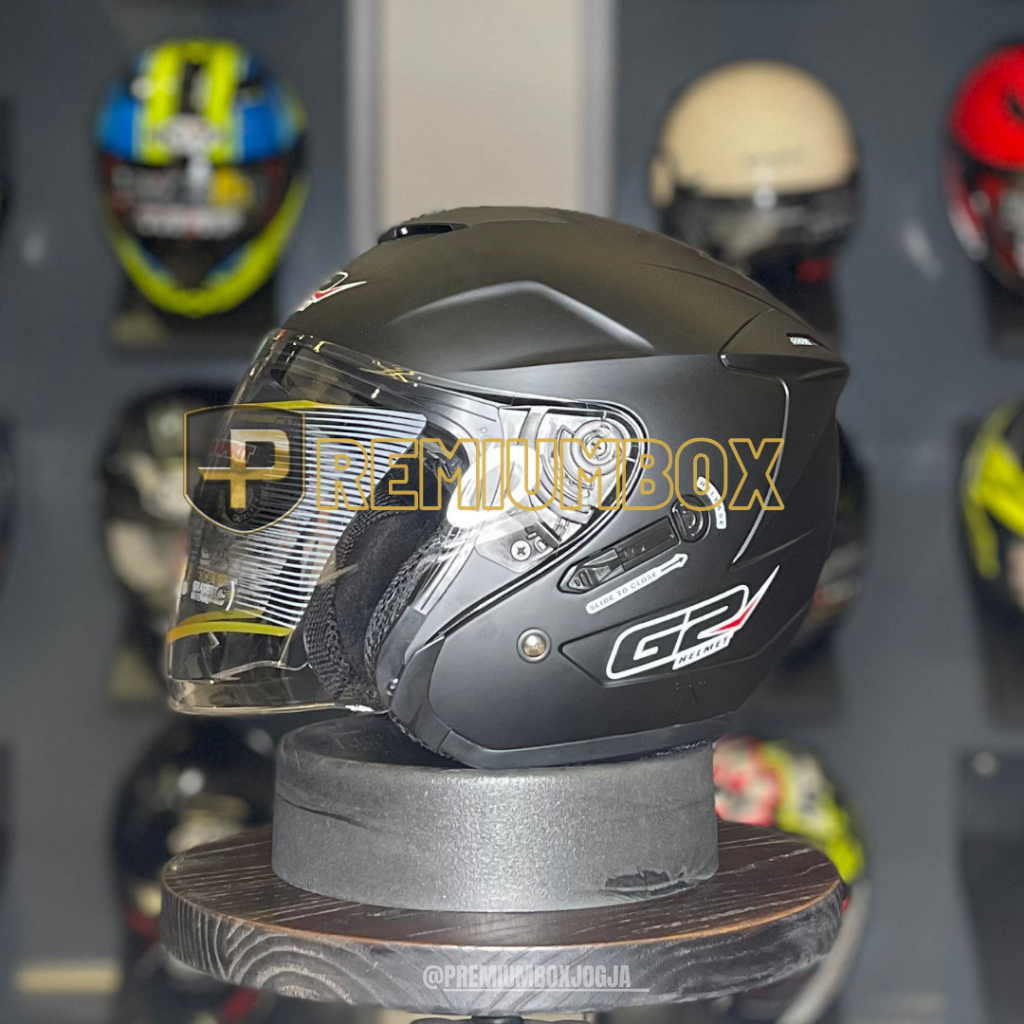 Helmet G2 Optima Solid Black Double Visor Polos | Shopee Malaysia