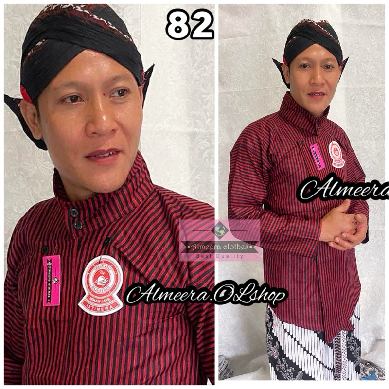 MERAH HITAM Surjan lurik king snail special red and black | Shopee Malaysia