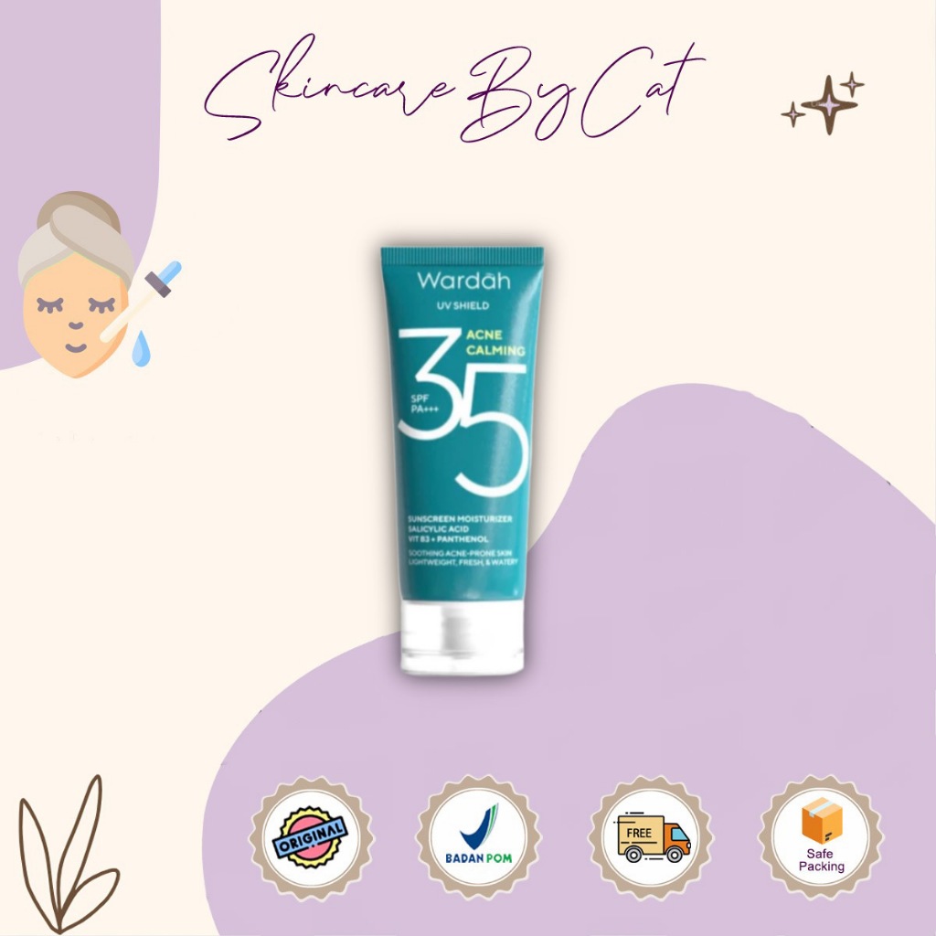 Wardah UV SHIELD ACNE CALMING SUNSCREEN MOISTURIZER SPF 35 PA++ 35ML | Shopee Malaysia