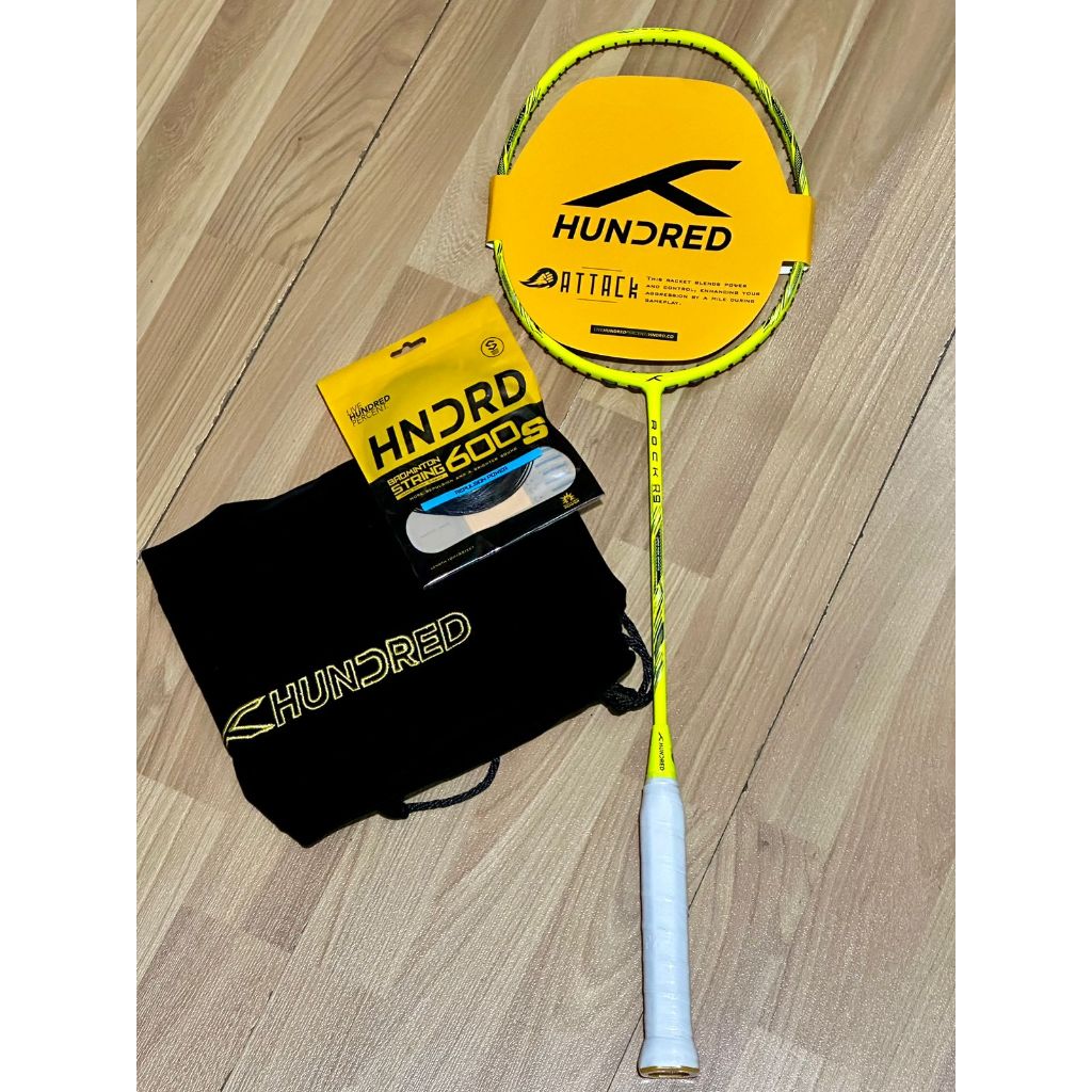 Original Hundred / Hndrd Rock R9 Badminton Racket 100% Free Bag + Grip ...