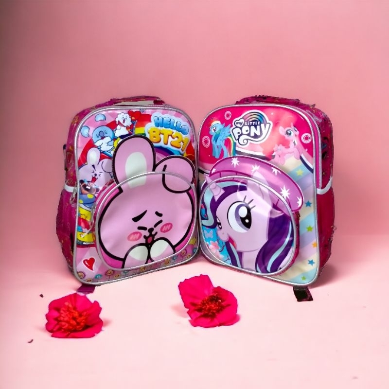 Little PONY BT21 LOL Character Kindergarten School Girls Backpack | Shopee Malaysia